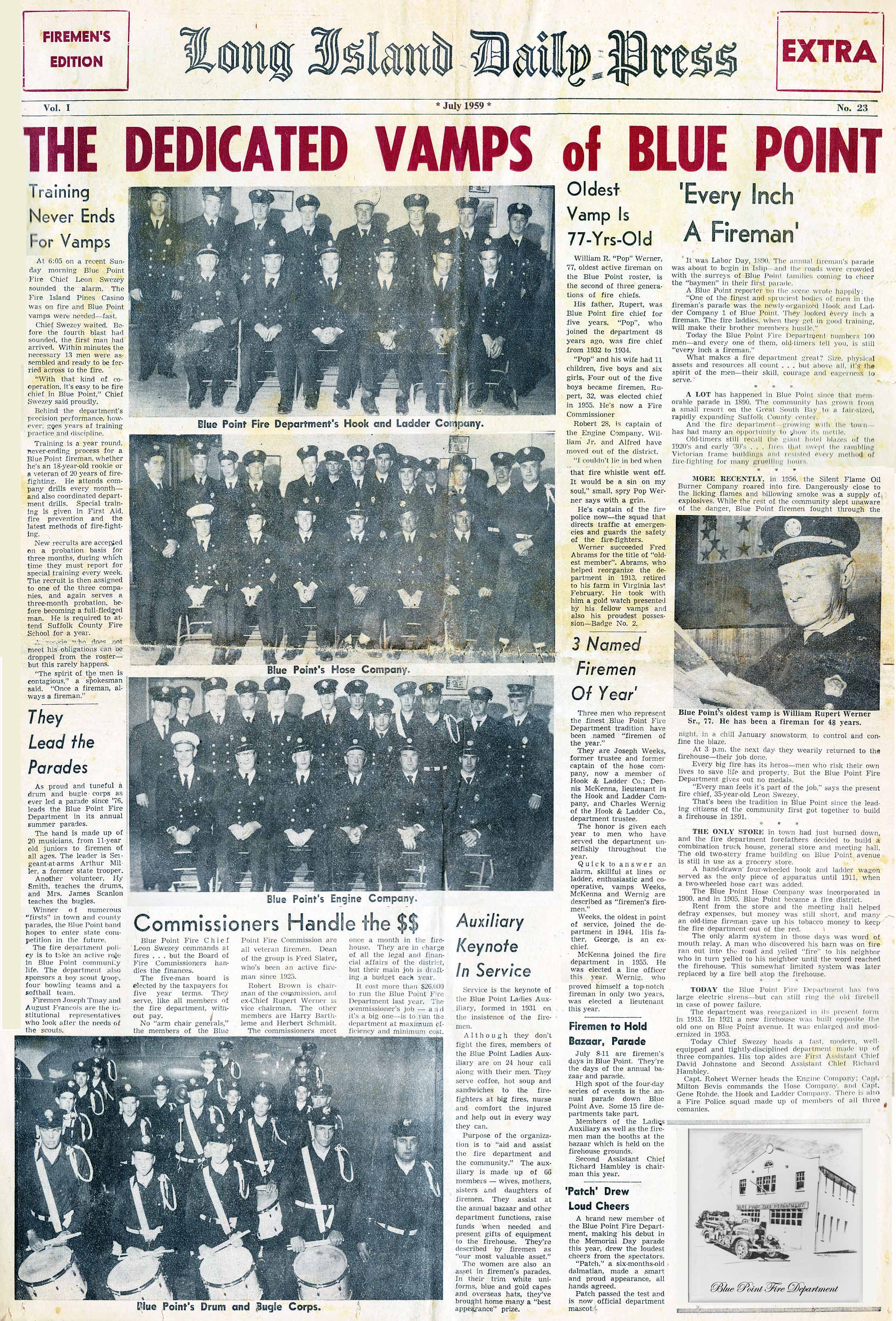 Blue Point Fire Department Long Island Daily Press